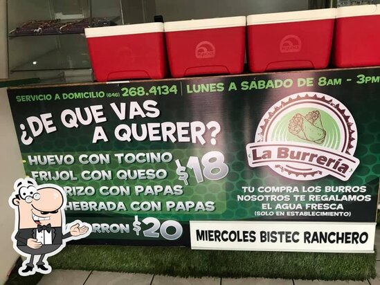 Carta del restaurante La Burreria, Ensenada
