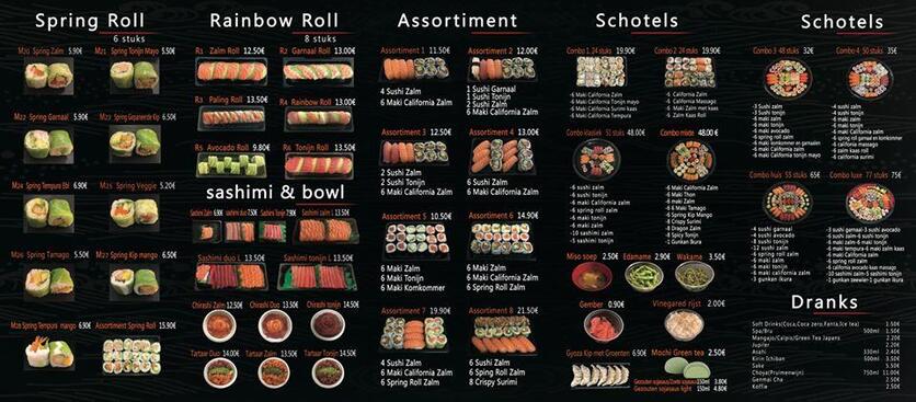 Carta de Sushi Corner Sterrebeek, Zaventem