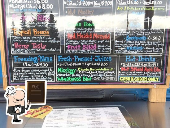 Menu at The Cool Juicy Bus pub & bar, Homer