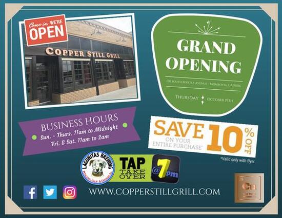 Copper Still Grill in Monrovia - Restaurant menu and reviews