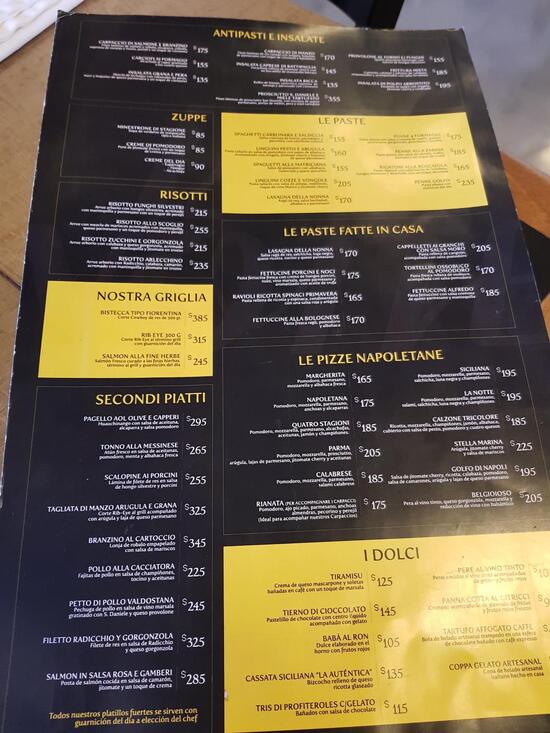Menu at La Notte - Ristorante restaurant, Celaya, Centro Comercial Town ...