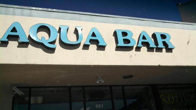 Menu at Aqua Bar, Escondido