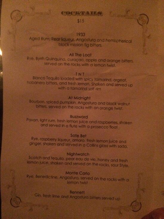 Menu at Garfunkel's pub & bar, New York City