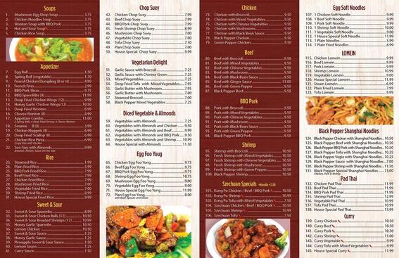 Menu at Canton Restaurant, Midhurst, Bayfield St