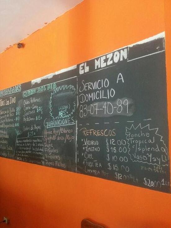 Carta del restaurante El Mezon, Ciudad General Escobedo