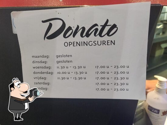 Menu at Donato, Landen, Stationsstraat 45
