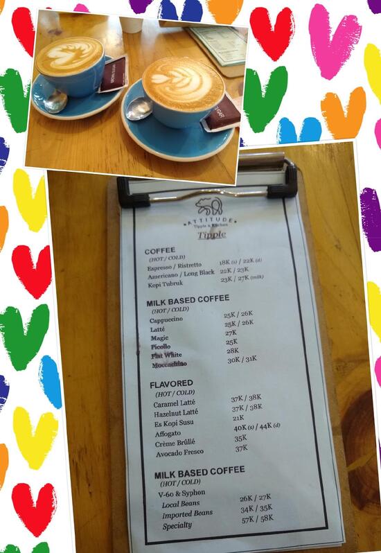 Menu at Attitude Tipple and Kitchen, Bandung
