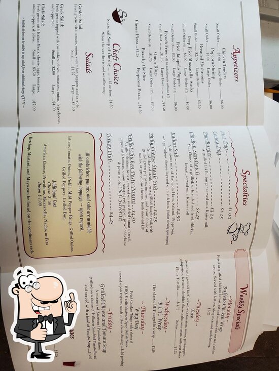 Menu at Courtyard Cafe, Johnstown
