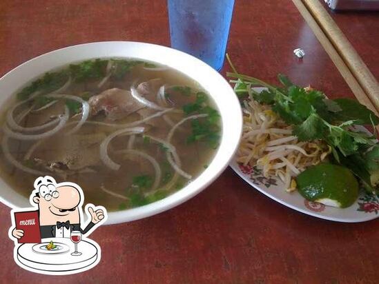 Menu at Pho Que Huong restaurant, Irving