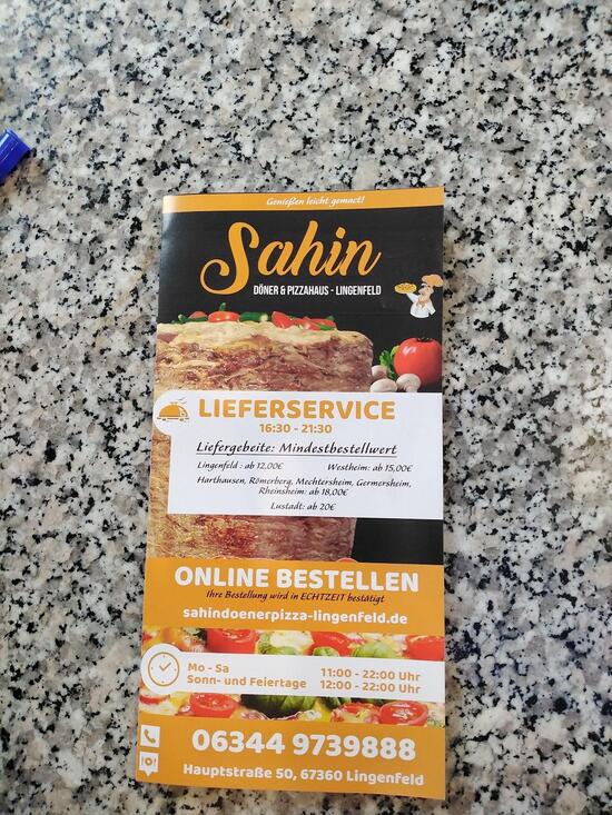 Speisekarte von Sahin Döner- und Pizzahaus (2), Lingenfeld