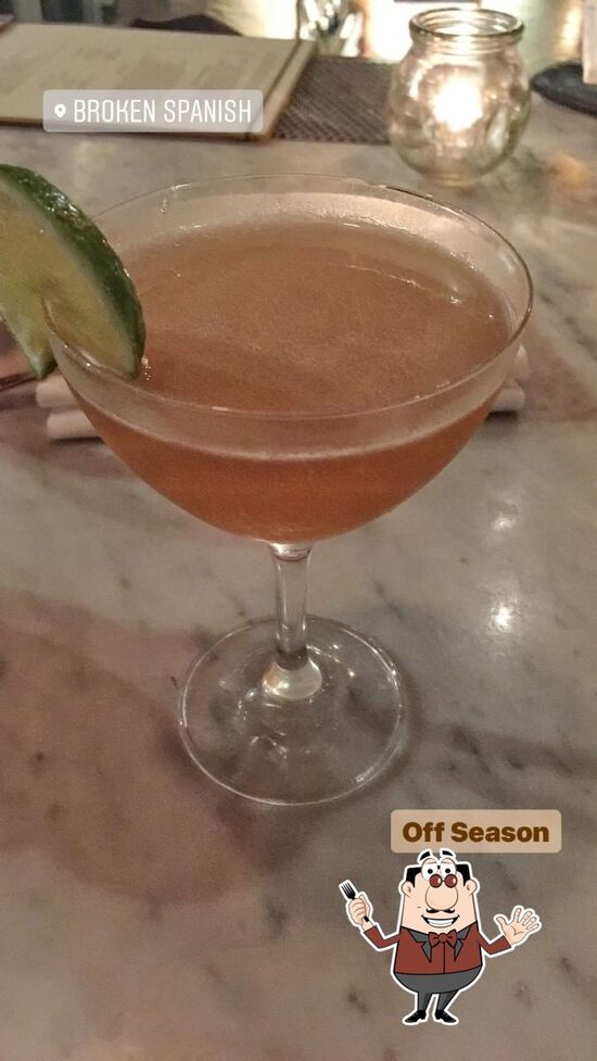 Menu at Broken Spanish restaurant, Los Angeles