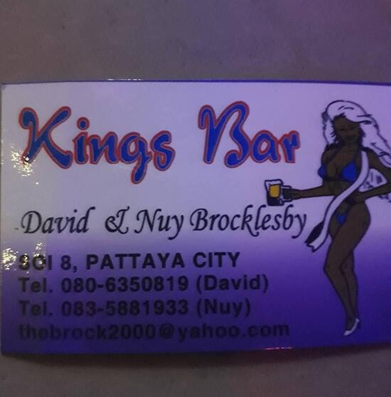 Menu at Kings Bar Soi8 Pattaya, Pattaya City