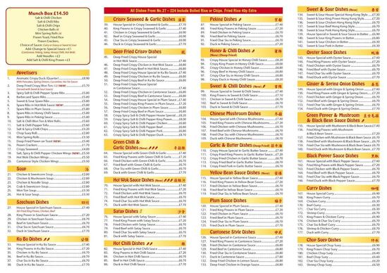 Menu at South Gosforth Chinese fast food, Newcastle upon Tyne, 46 ...