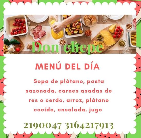 Menu at Don Chepe cafe, Sevilla