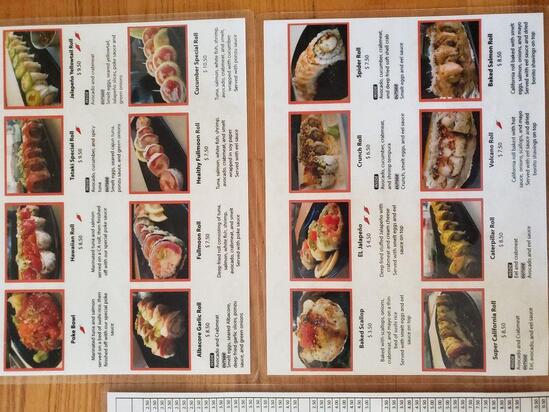 Menu at Full Moon Sushi restaurant, San Clemente