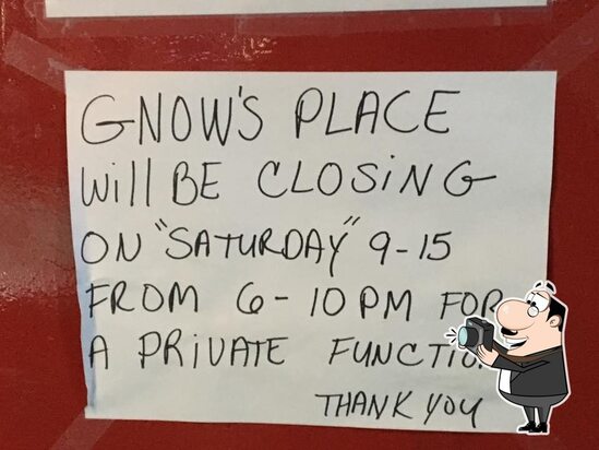 Menu at Gnows' Place restaurant, Chicopee