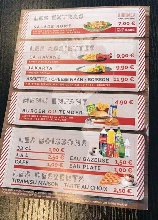 Menu au La capitale restaurant, Tremblay-en-France