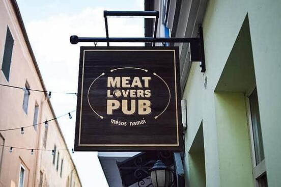 Menu au Meat Lovers Vilnius café, Vilnius