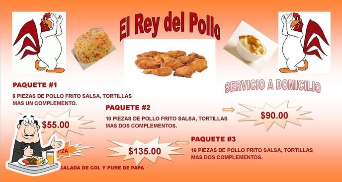 Menu at El Rey del Pollo restaurant, Mexico City