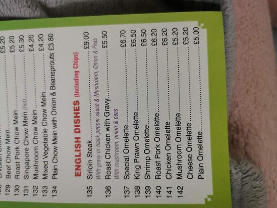 Menu at Yummy Chinese Takeaway fast food, Mansfield