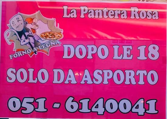 Carta de pizzería Pantera Rosa, Bolonia