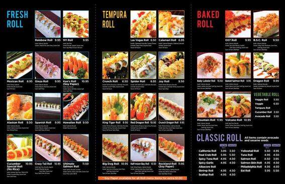 Menu at Daru Sushi restaurant, Bellflower