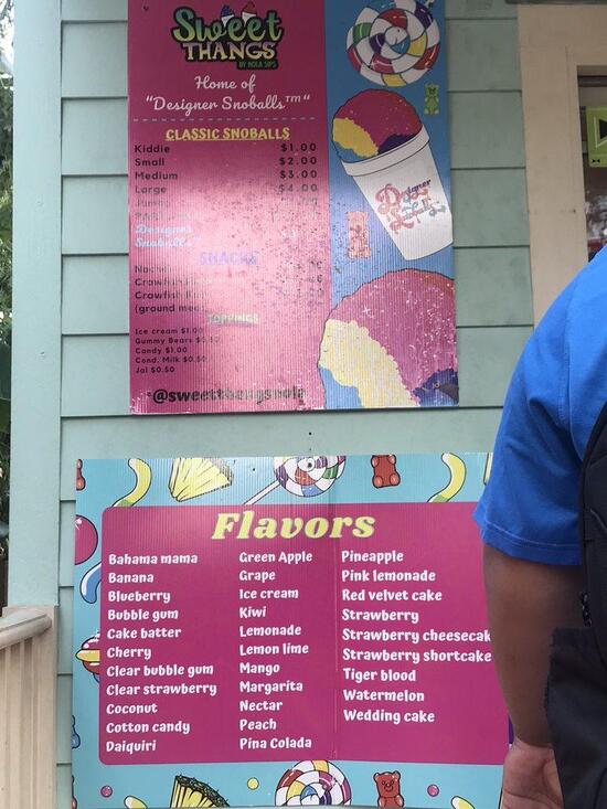 Menu at Sweet Thangs by NOLASIPS, New Orleans