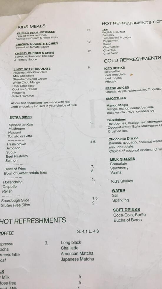 Menu at The Pantry Melbourne cafe, Pascoe Vale