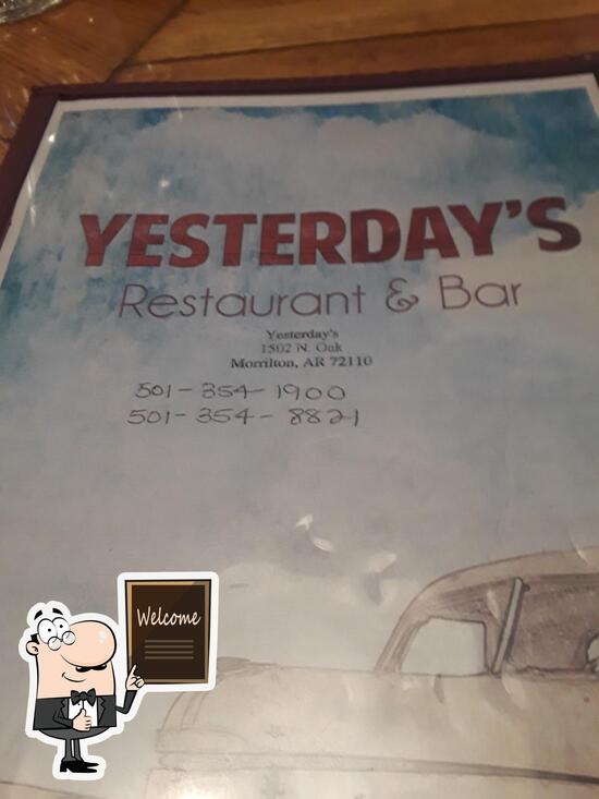 Yesterday's Bar + Grill, Morrilton - Restaurant menu, prices and reviews