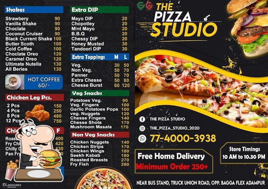 Menu at The pizza Studio, Adampur