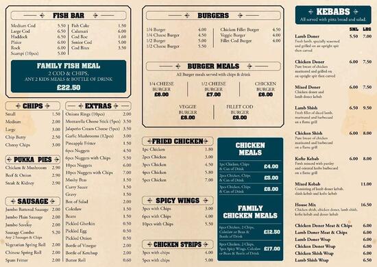 Menu at Ash Vale Kebab House pizzeria, Aldershot