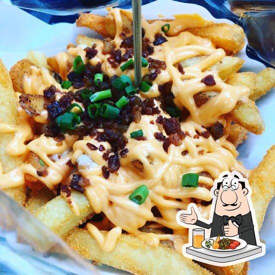 Menu at Red Monkey Fries restaurant, Bangkok, Mu Ban Areeya Mova Alley