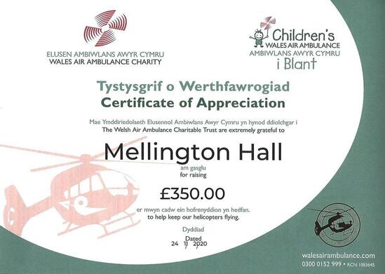 Menu at Mellington Hall Country House Hotel restaurant, Churchstoke
