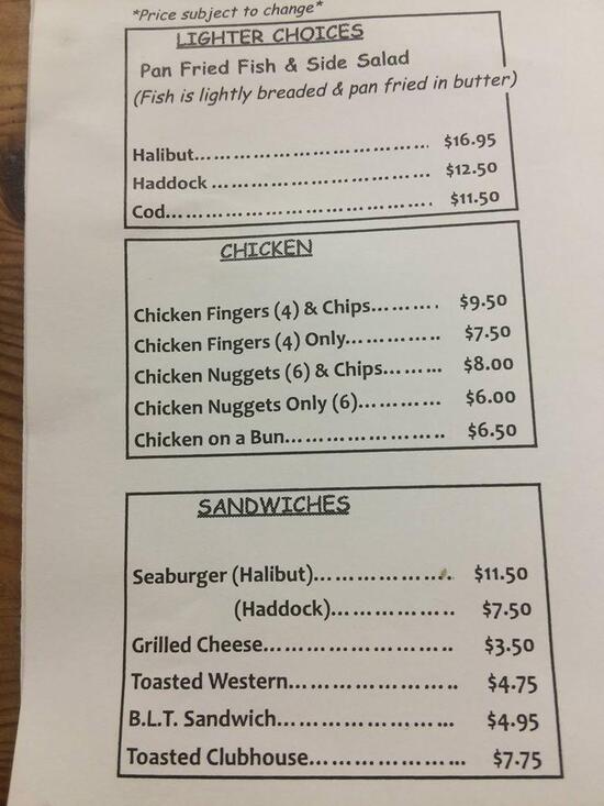 Menu at Broadway Fish & Chips restaurant, Orangeville