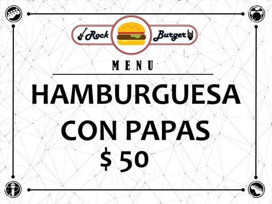 Menu at Rock Burger restaurant, Monterrey