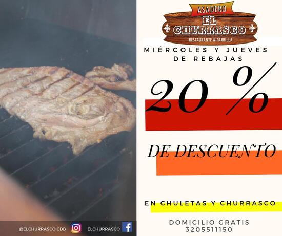 Menu at El Churrasco restaurant, El Carmen de Bolívar