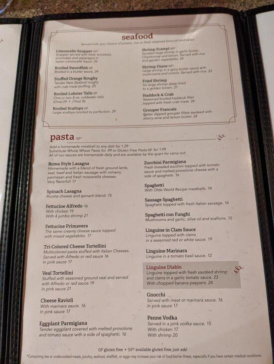 Menu at Station Square restaurant, Youngstown, Belmont Ave