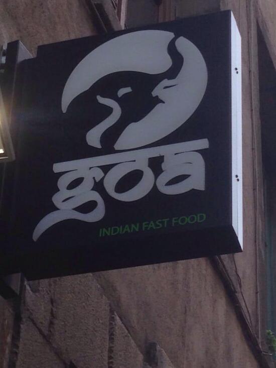 Menu au GOA Indian Fast-food restaurant, Grenoble