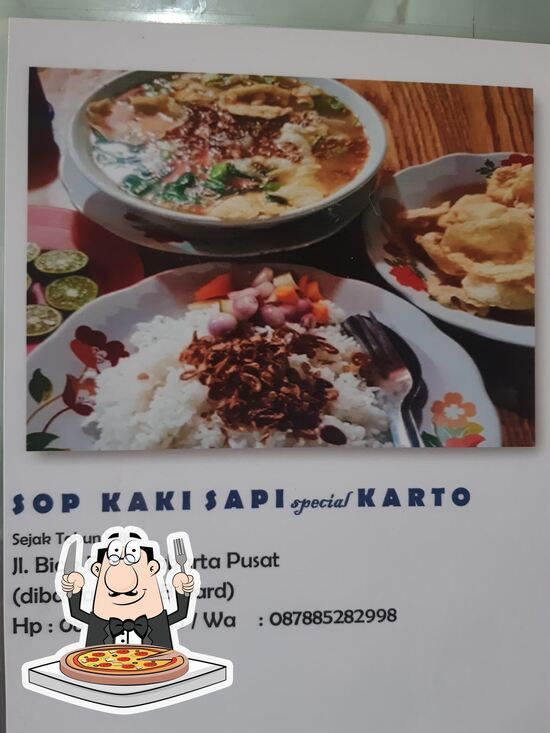 Menu at Sop Kaki Sapi Special Karto, Central Jakarta