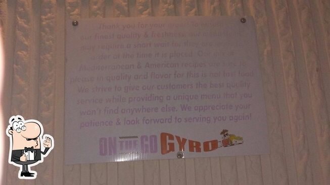 Menu at On the Go Gyro restaurant, Plover