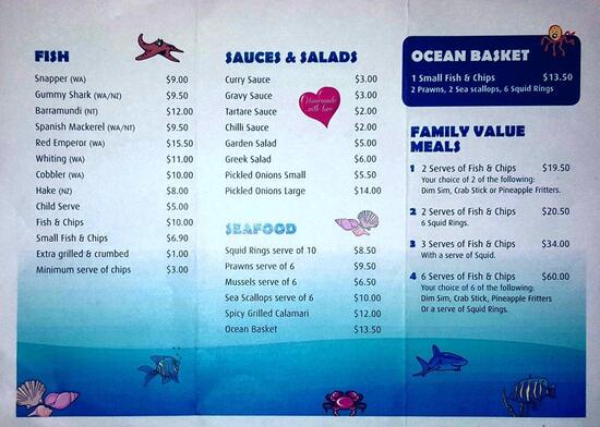 Menu at Ocean Basket, Morley