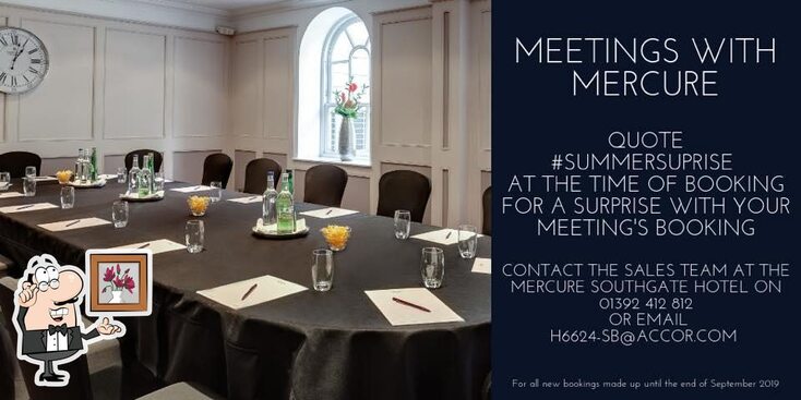 Menu at Mercure Exeter Southgate Hotel restaurant, Exeter