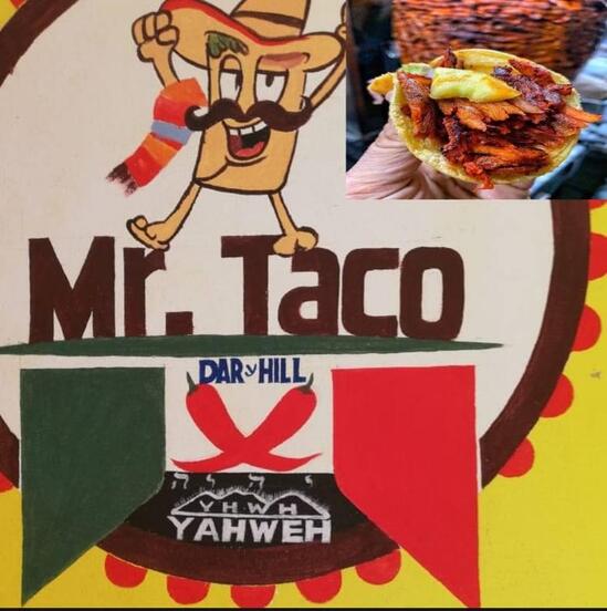 Menu at Mr. Taco restaurant, Pichucalco