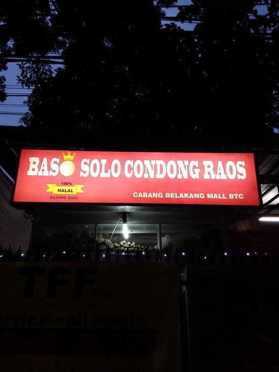 Baso solo Condong Raos "baso istighfar", Bandung - Menú del restaurante ...