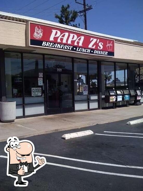 Menu at Papa Z's restaurant, Fountain Valley