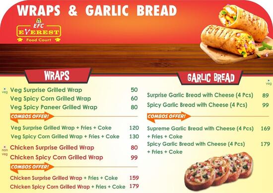 Menu at Everest Food Court Restaurant - Saket, New Delhi