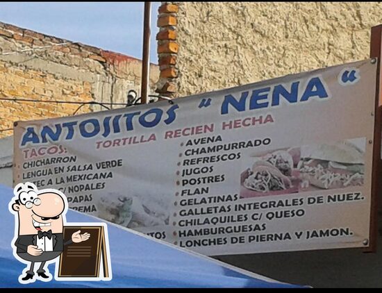 Menu at Antojitos Nena restaurant, Guadalajara