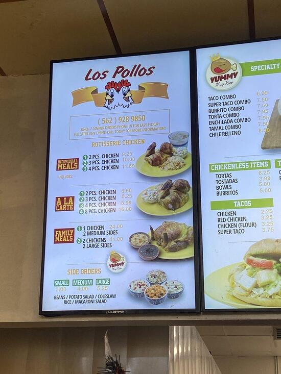 Menu at Los Pollos 3 restaurant, Downey, Florence Ave