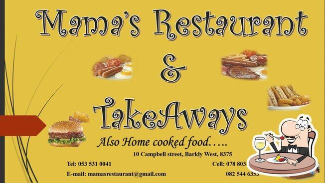 Menu at Mamas Restaurant and TakeAways, Barkly West