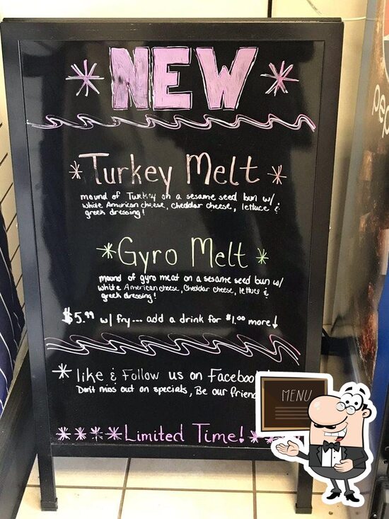 Menu at Magic subs and gyros fast food, Barberton